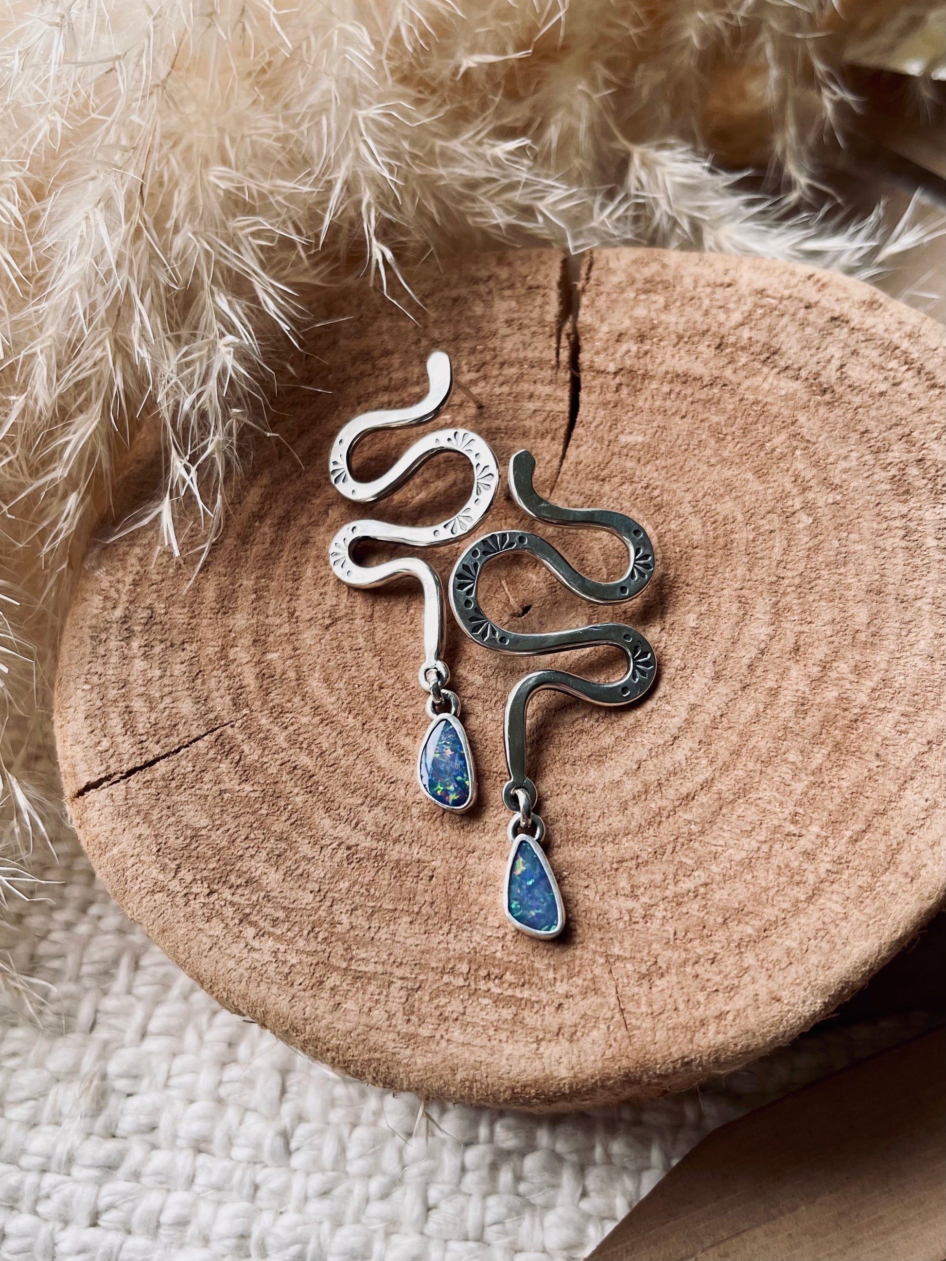 Opal Snake Studs – Stone & Solder